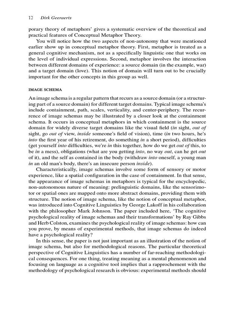 Dirk Geeraerts | PDF | Metaphor | Conceptual Model