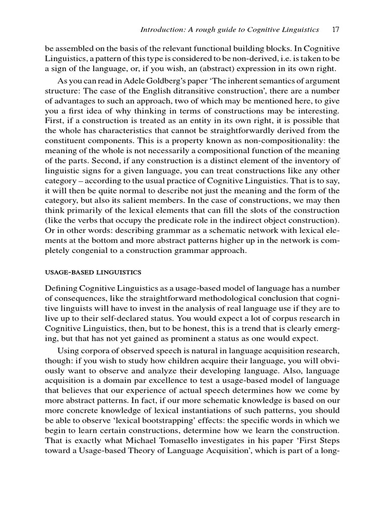 Introduction: A Rough Guide To Cognitive Linguistics | PDF | Lexical ...