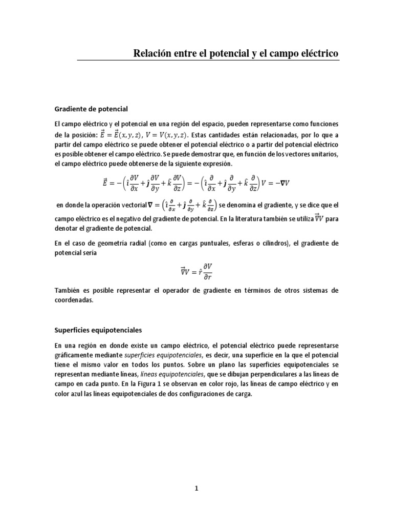 Gradiente de Potencial PDF | PDF | Campo eléctrico | Degradado