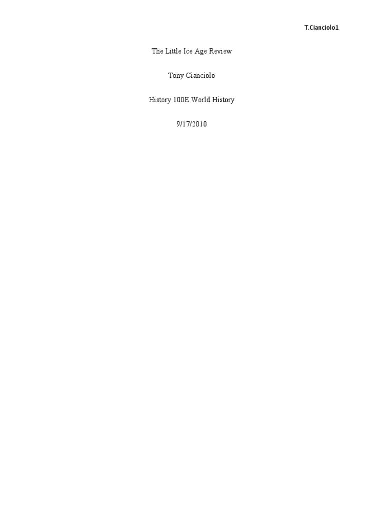 The Little Ice Age | PDF | Climate Change | Climate