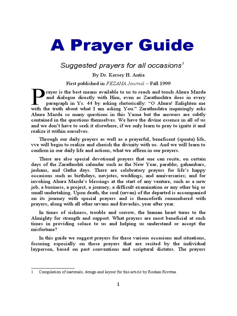 A Prayer Guide | PDF | Prayer | Dualism