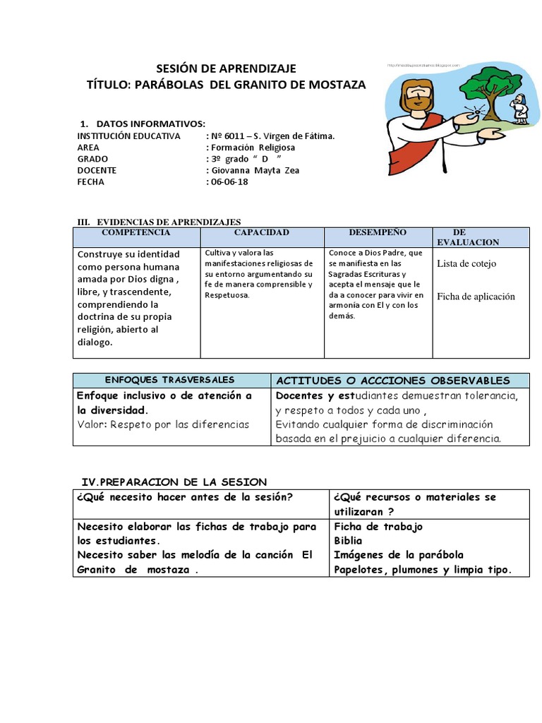 Parábola del Grano de Mostaza para Niños | PDF | Parábolas de Jesús | Fe