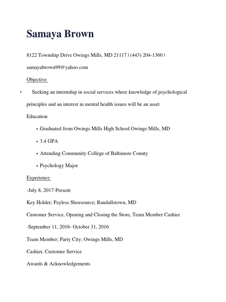 Samaya Resume | PDF | Career & Growth