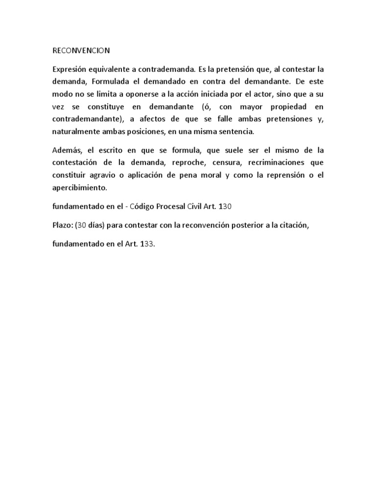 RECONVENCION | PDF