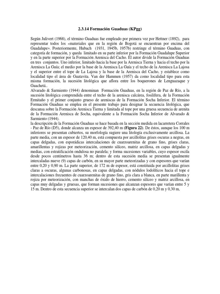 2.3.14 Formación Guaduas (KPgg) | PDF | Carbón | Turba