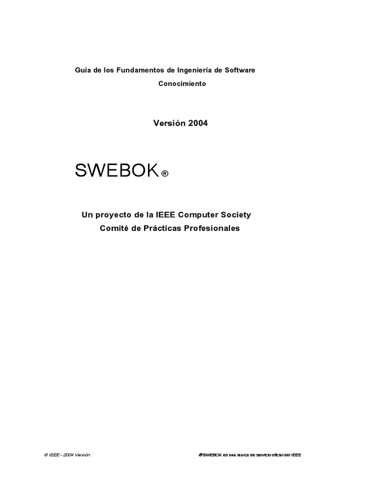 Guide To The Software Engineering Body of Knowledge - 2004 Version Swebok (2004) .En - Es | PDF ...