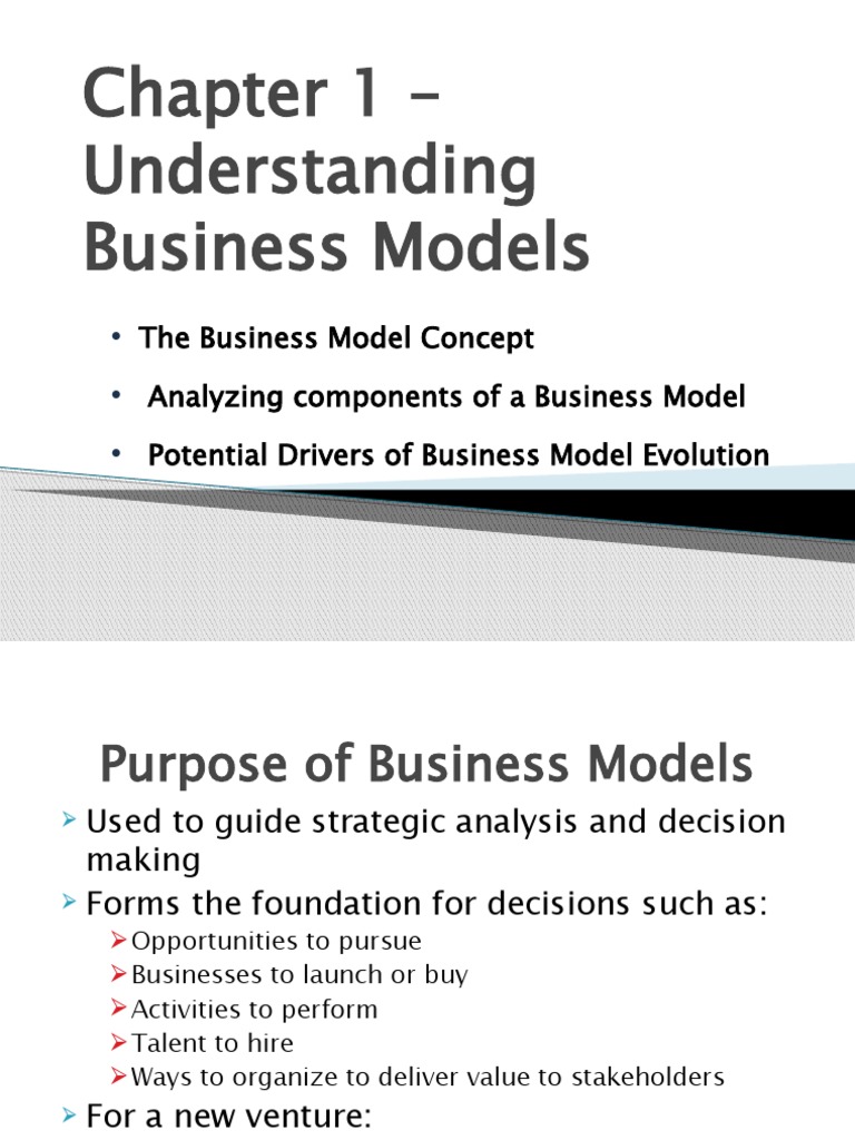 Chapter 1 - Understanding Business Models | PDF | Business Model ...