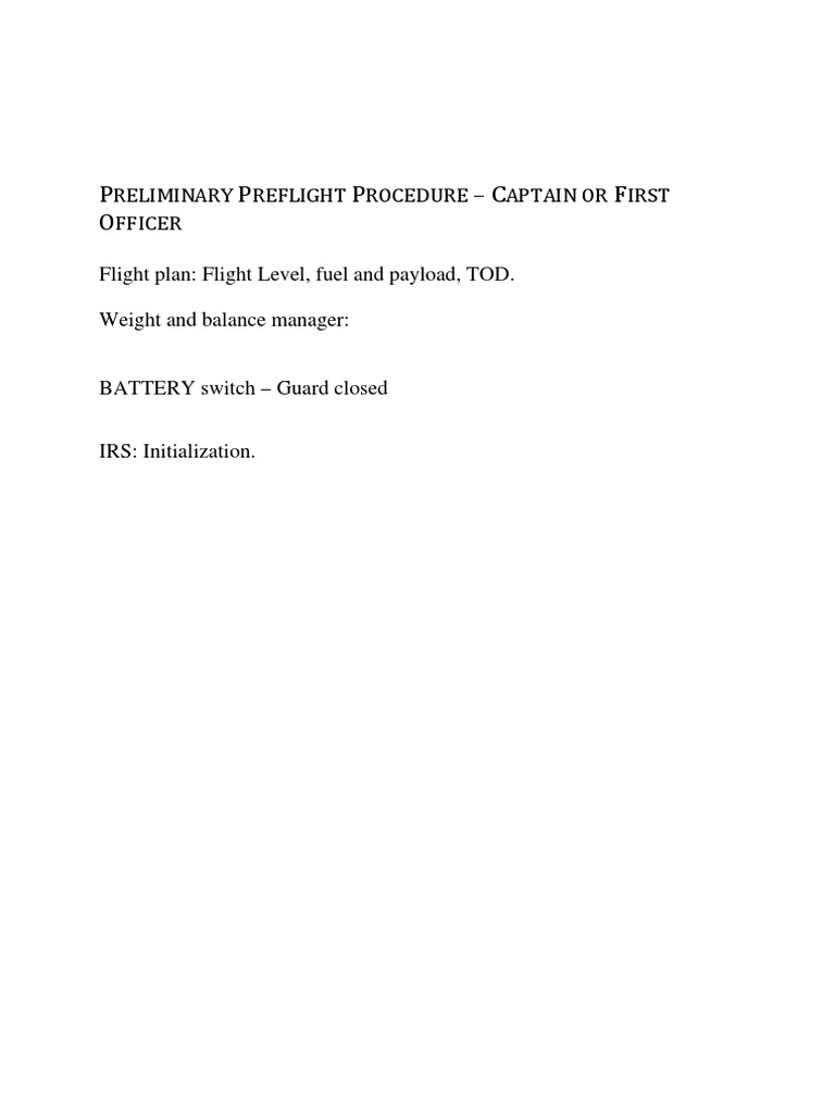 1-Preliminary Preflight Procedure | PDF | Takeoff | Flap (Aeronautics)