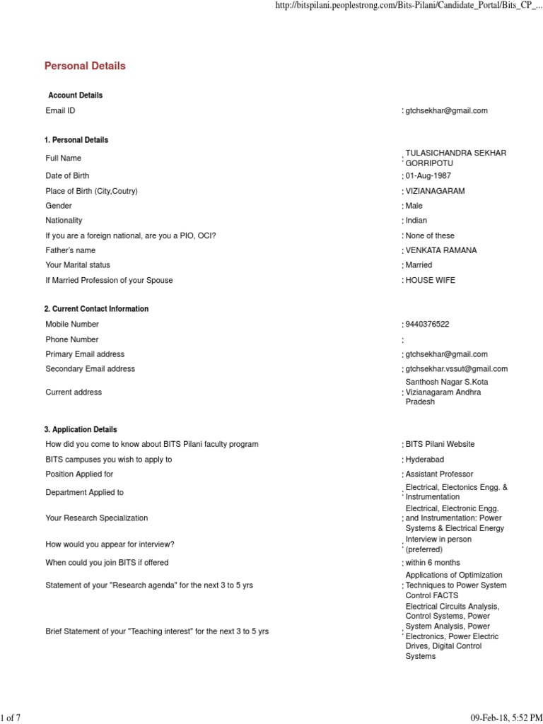 Bits Pilani | PDF | Academic Degree | Thesis