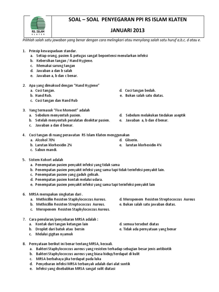 Soal - Soal Pelatihan Ppi | PDF