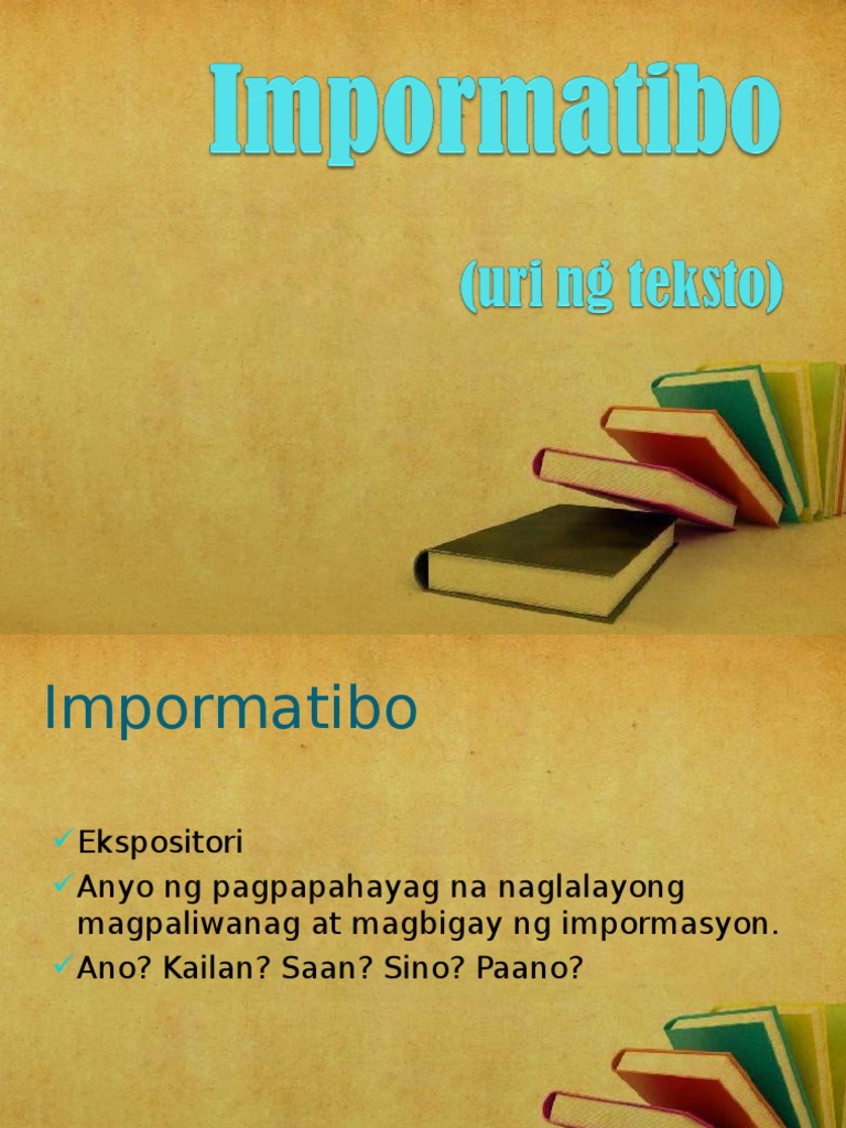 Tekstong Impormatibo at Mga Uri Nito | PDF