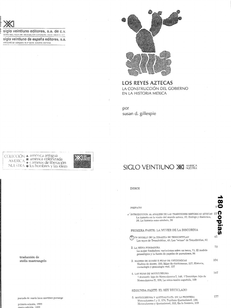 Susan Gillespie - Los Reyes Aztecas - La Construccion Del Gobierno en ...