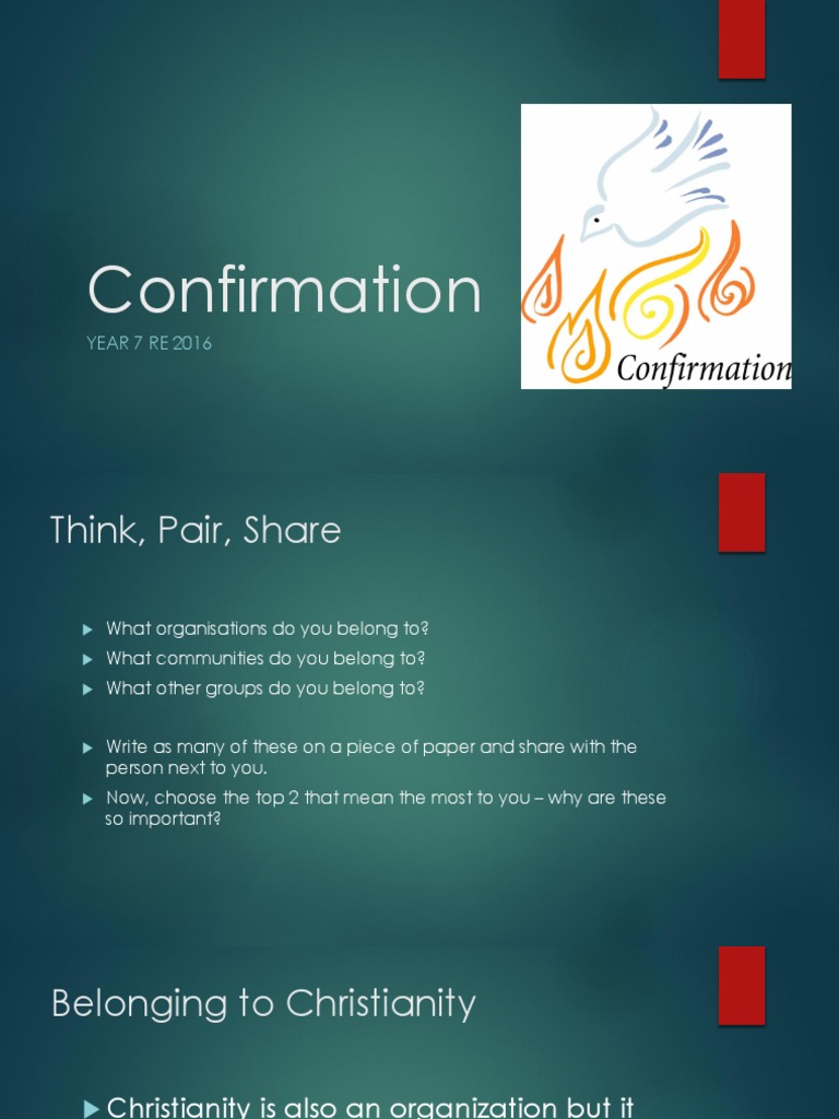 Intro To Confirmation | PDF | Confirmation | Eucharist