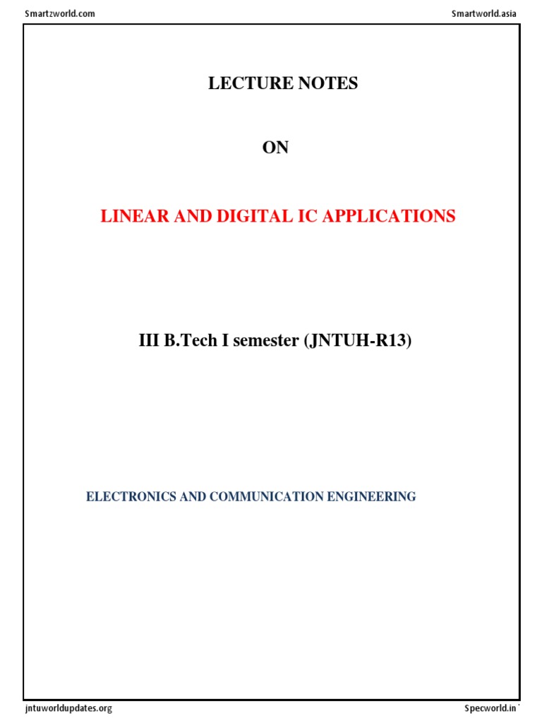 Linear and Digital IC Applications - UNIT-1 | PDF | Operational Amplifier | Amplifier