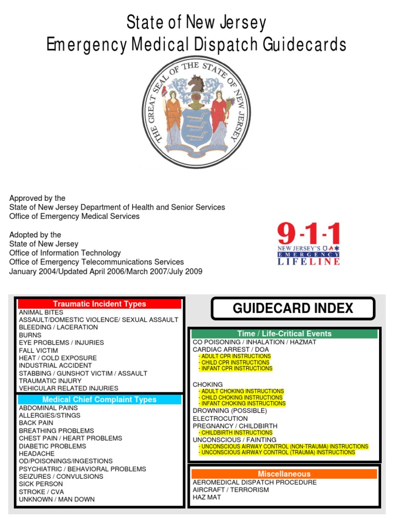 2009 em D Guide Cards | PDF | Cardiopulmonary Resuscitation | Burn