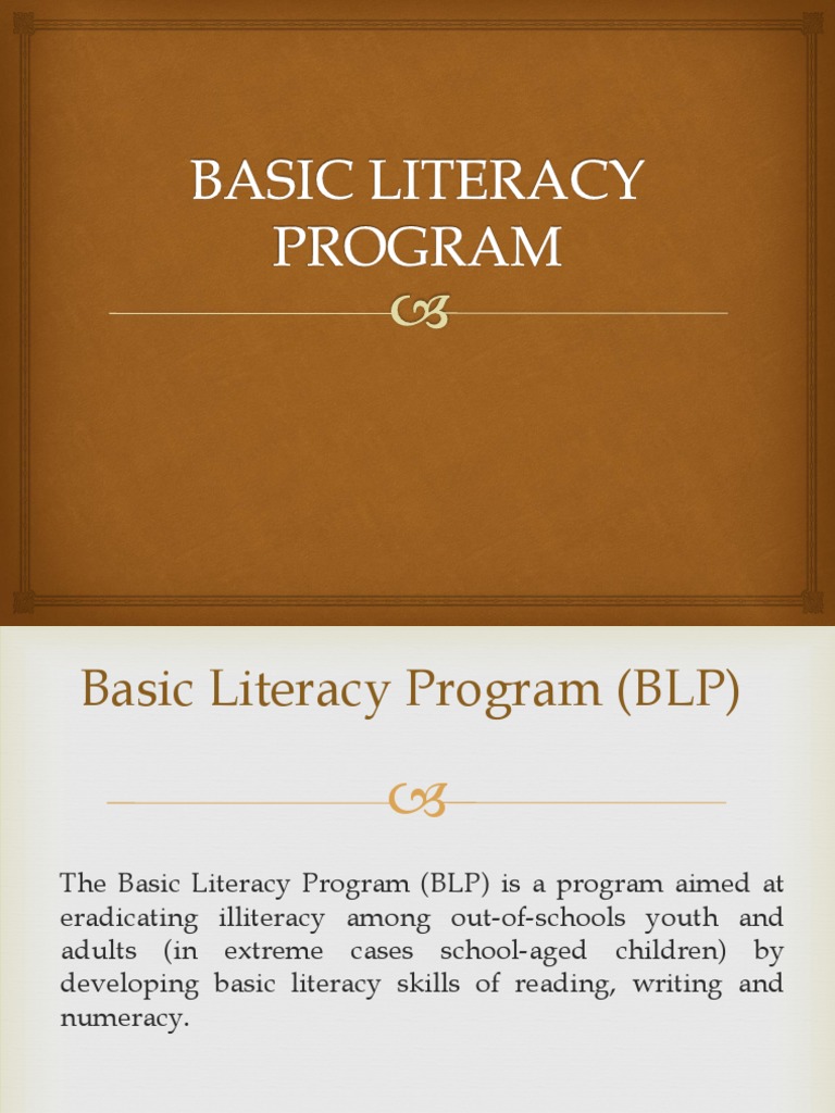 Basic Literacy Program | PDF | Literacy | Quality Of Life