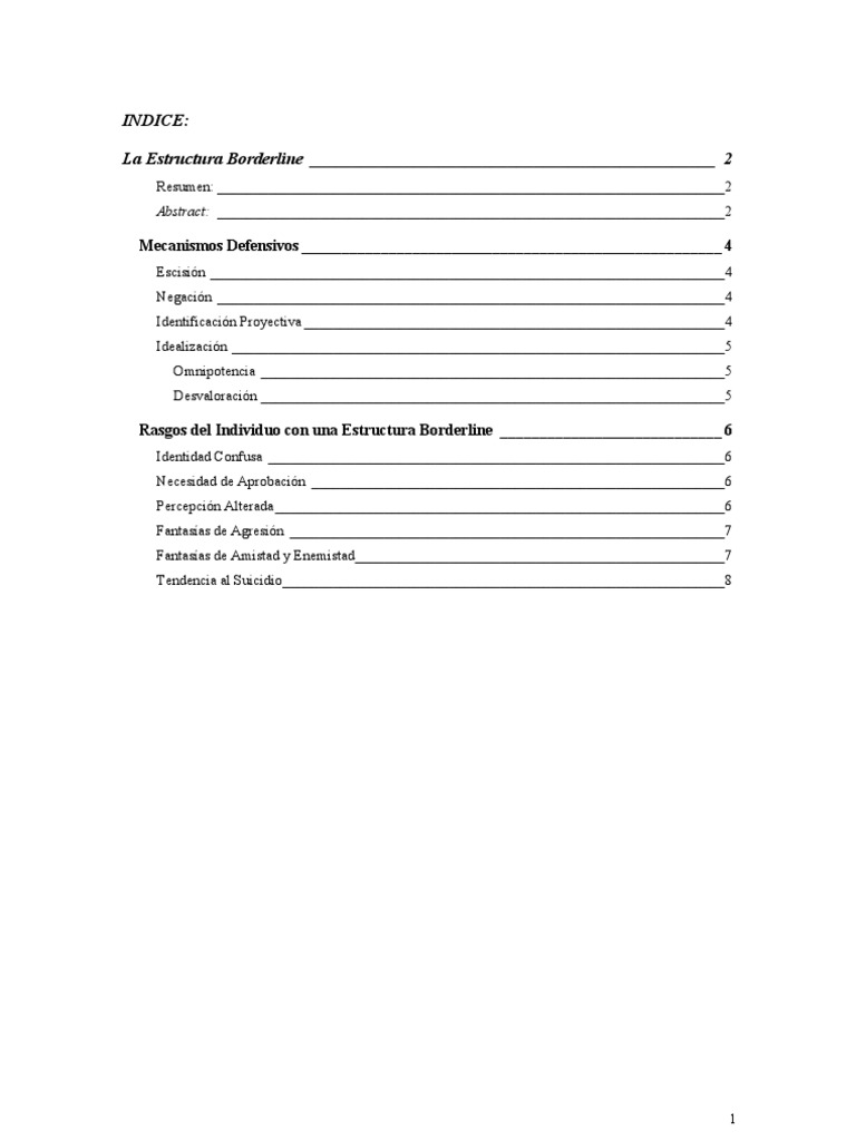 Estructura Borderline | PDF