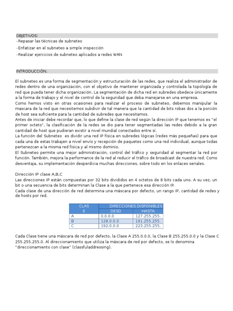 Guia Sobre VSLM, Subneteo, CIDR | PDF | Dirección IP | Red de arquitectura