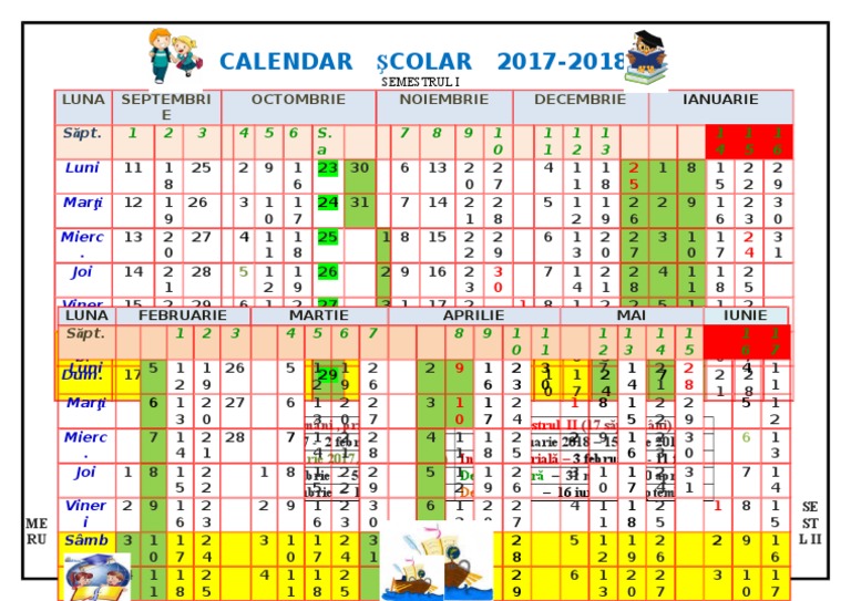4 Calendar Scolar 2017 2018 | PDF