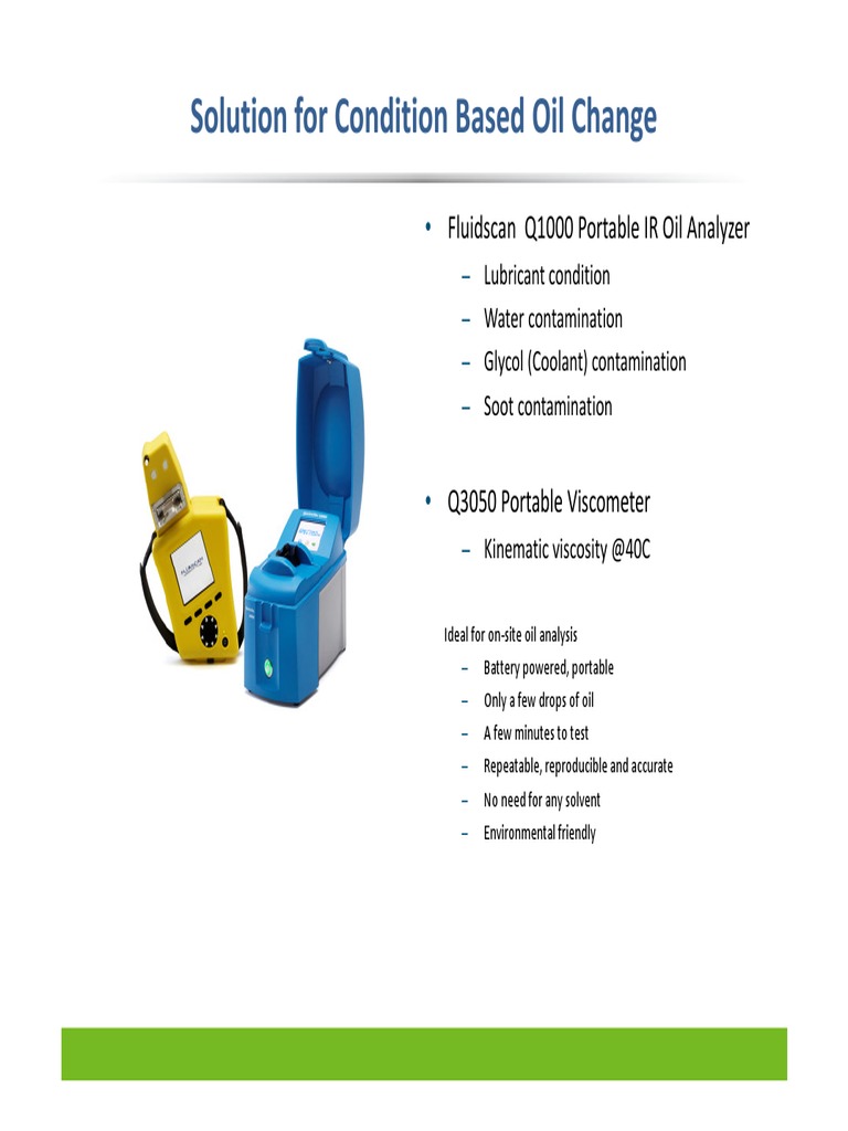 Solution For Condition Based Oil Change: Fluidscan Q1000 Portable IR ...