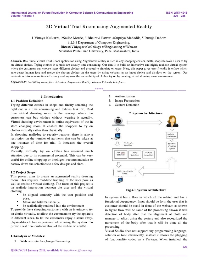 2D Virtual Trial Room Using Augmented Reality | PDF | Microsoft Visual Studio | Image Segmentation