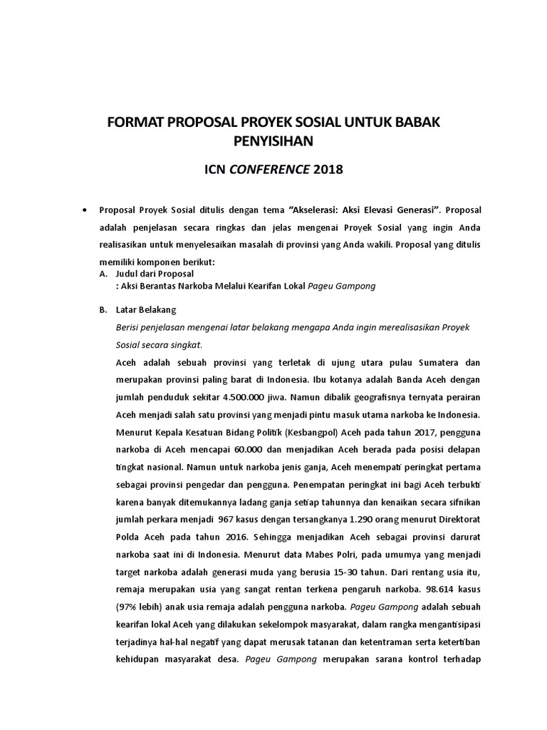 Format Proposal Proyek Sosial 2018 | PDF