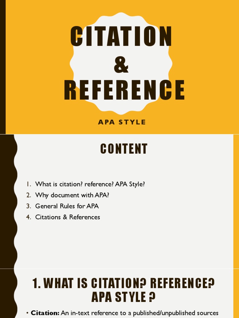 APA Citation and Reference Guide | PDF | Citation | Apa Style