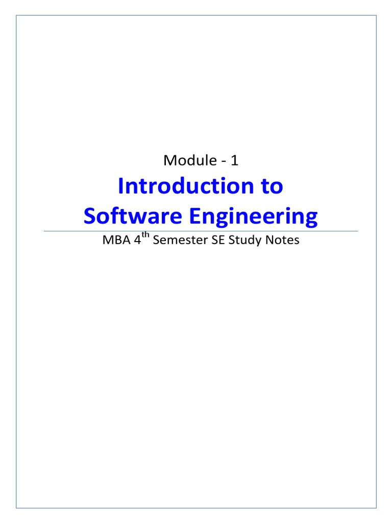 Module 1 - Introduction To Software Engg | PDF | Feasibility Study ...