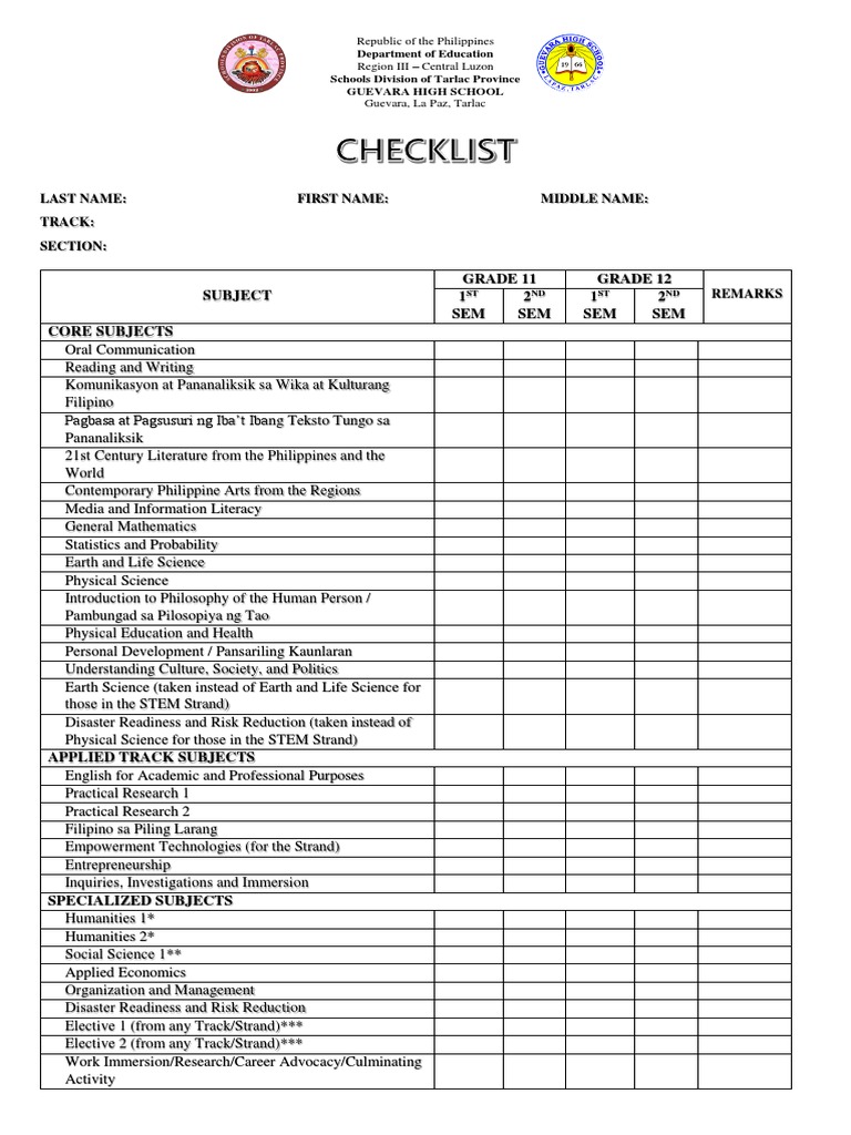 Checklist For Gas | PDF
