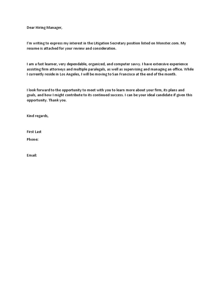 Dear Hiring Manager | PDF | Résumé | Marketing