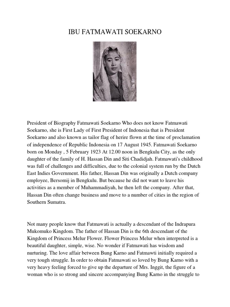 Ibu Fatmawati Soekarno | PDF | Jakarta | Politics Of Indonesia