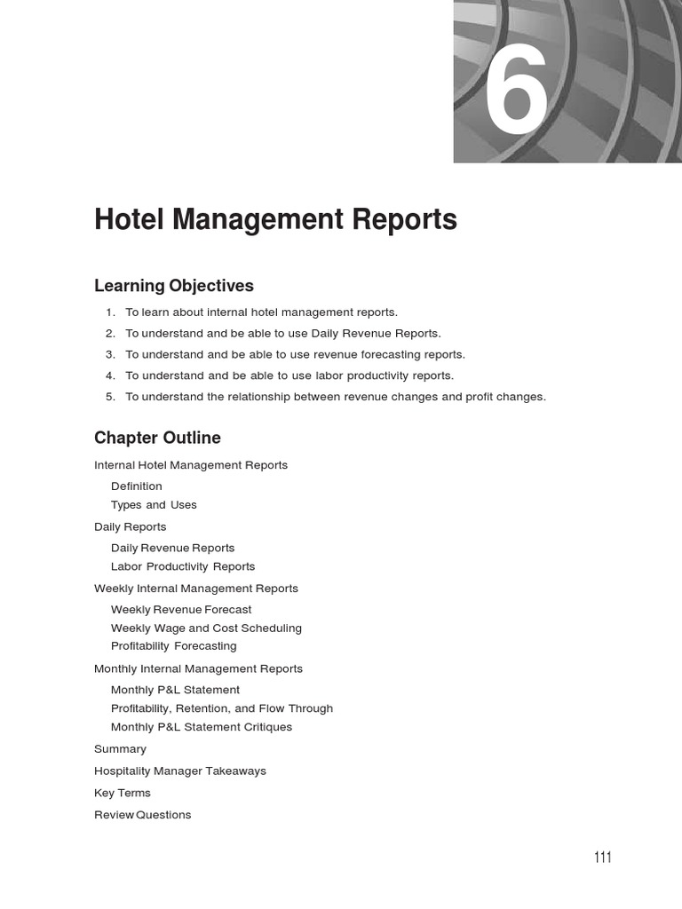 6 - Hotel Management Reports | PDF | Income Statement | Revenue