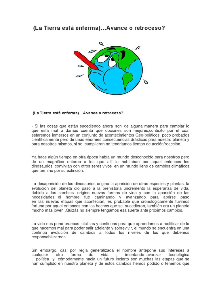 La Tierra Está Enferma | PDF | Vida | Tierra