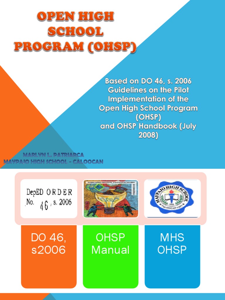 OHSP | PDF | Teachers | Educational Assessment