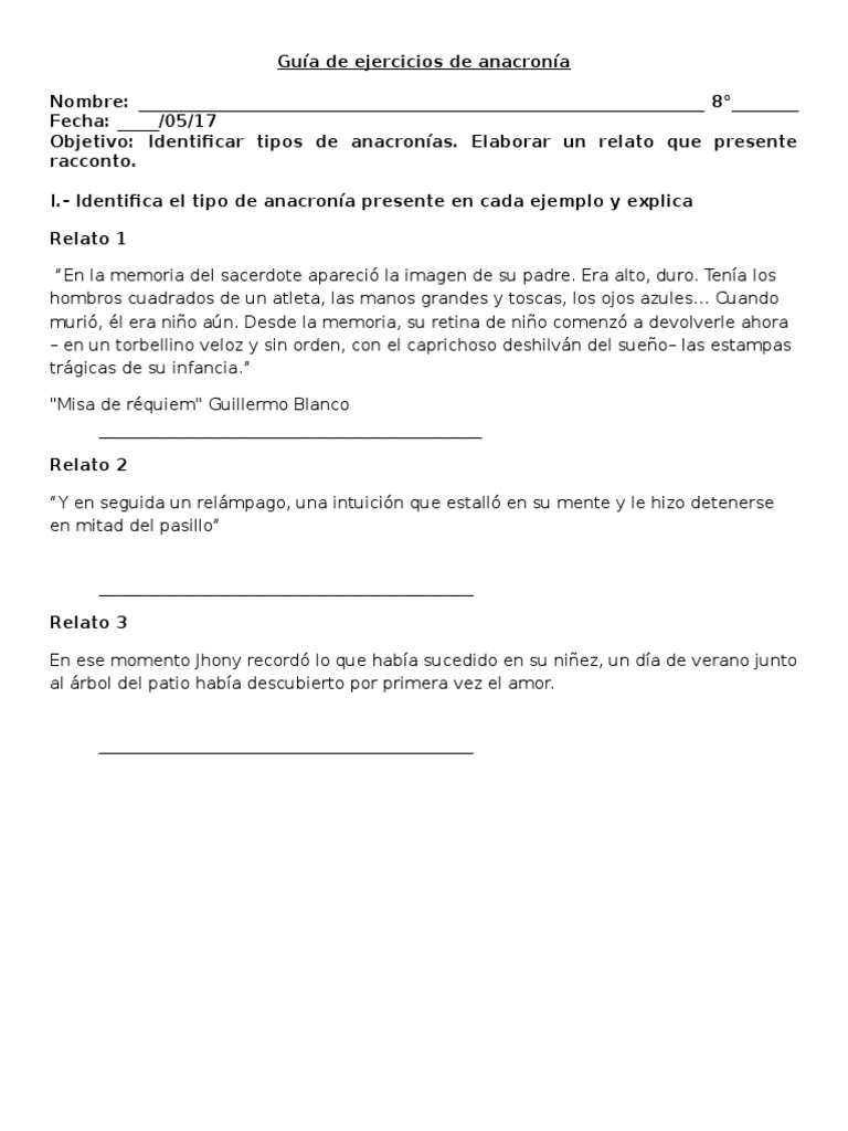 Guia de Ejercicios de Anacronia | PDF