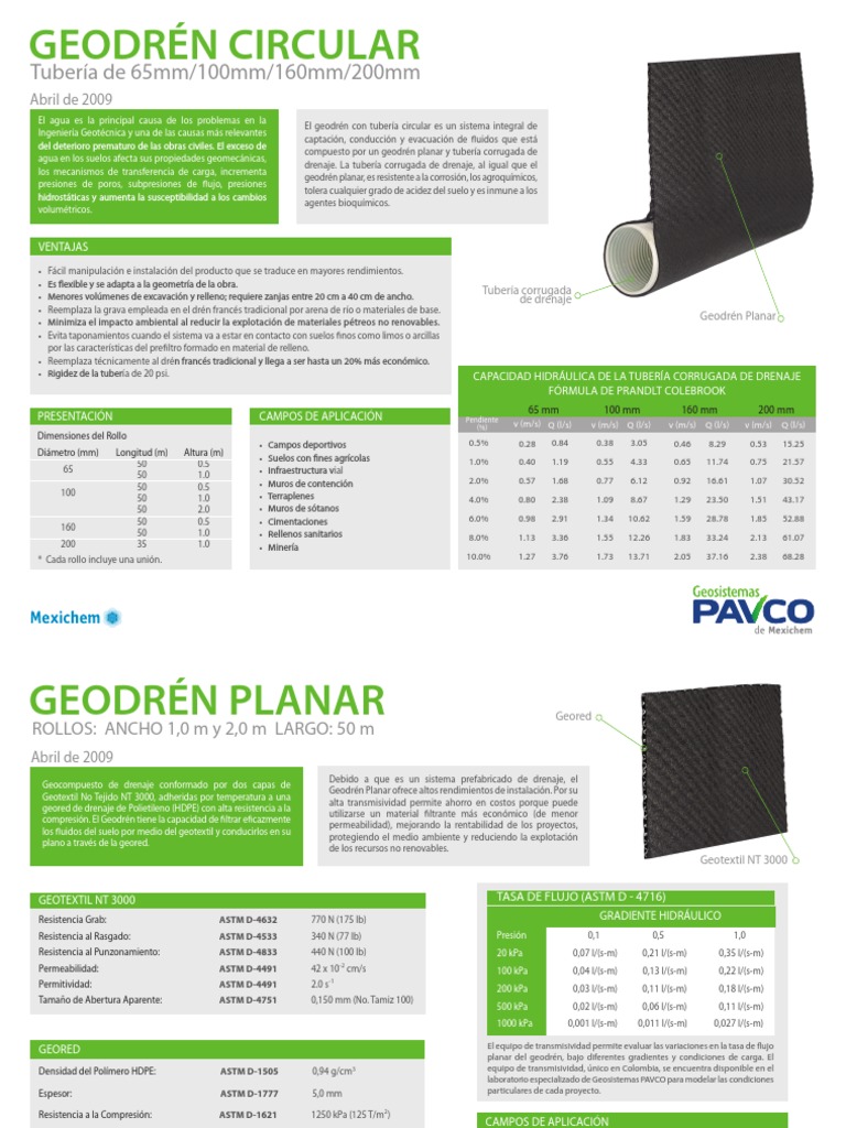Geodren PDF | PDF | Tubería (transporte de fluidos) | Química