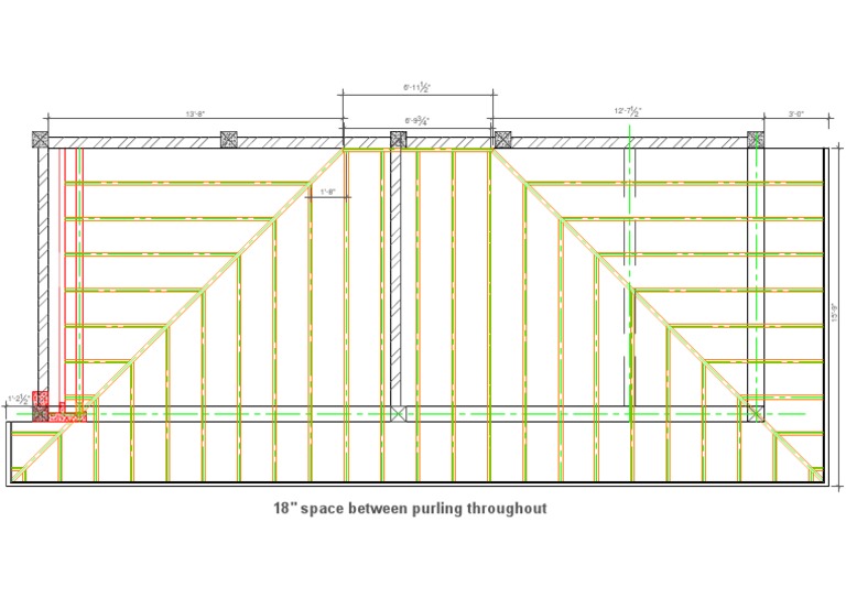Main Roof Layout - 20'' Spacings | PDF | Home & Garden