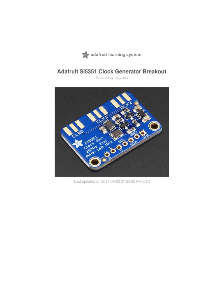 Adafruit Si5351 Clock Generator Breakout | PDF | Arduino | Printed ...