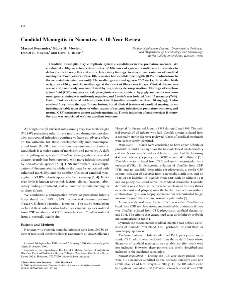 Neonatal Candidiasis | PDF | Candidiasis | Candida (Fungus)