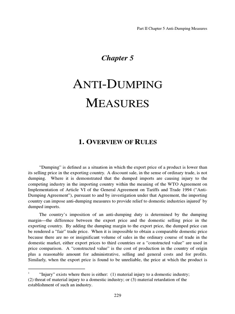 Anti Dumping | PDF | Dumping (Pricing Policy) | World Trade Organization