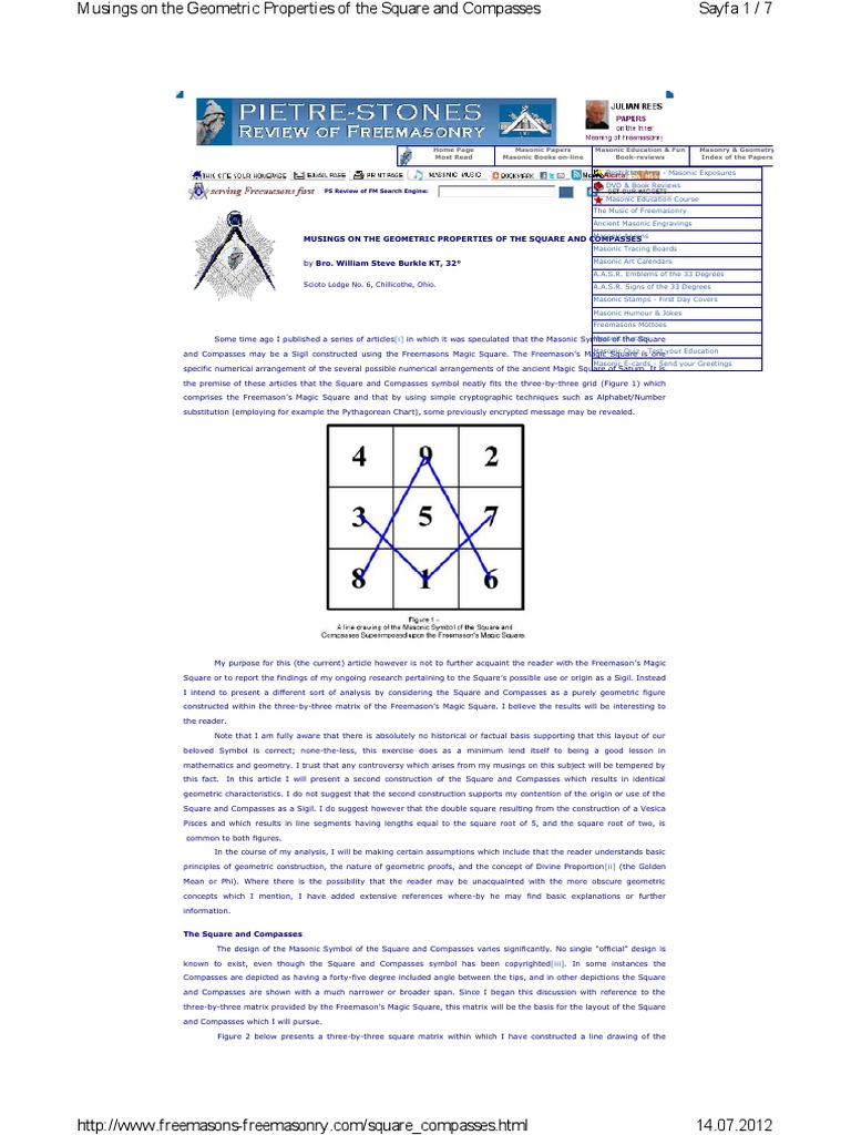 Square Compasses - HTML | PDF | Freemasonry | Line (Geometry)