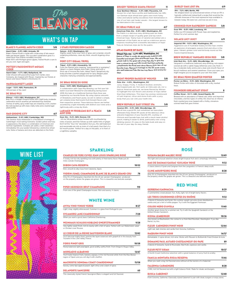 Eleanor DC Beverages | PDF | Ale | Beer