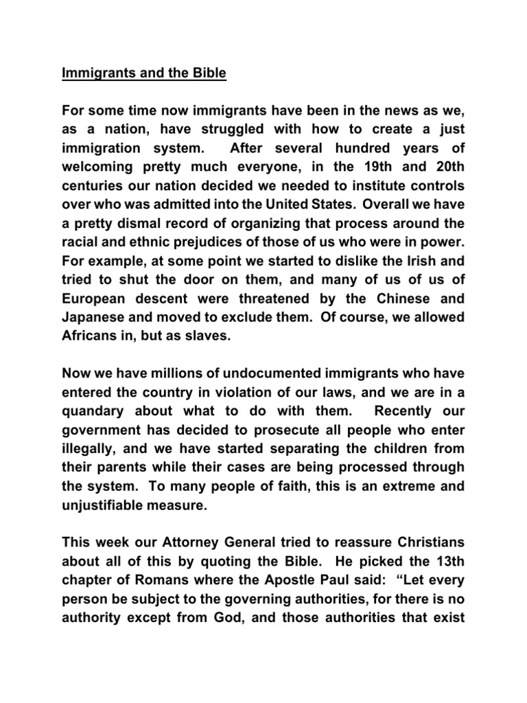 Immigrants and the Bible | Paul The Apostle | God In Christianity