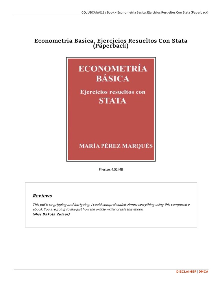 Econometria Basica Ejercicios Resueltos Con Stat Ebook | PDF | Libros