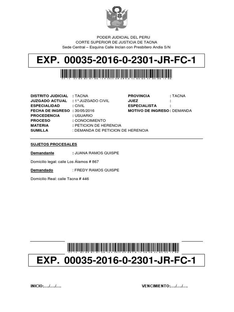 Caratula Expediente Judicial | PDF