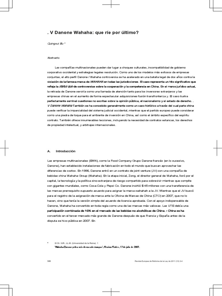 DANONE-WAHAHA FULL CASE STUDY - En.traducido PDF | PDF | Proyecto ...