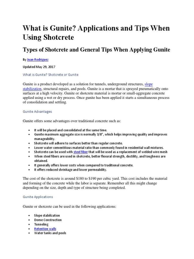 What Is Gunite | PDF | Concrete | Civil Engineering