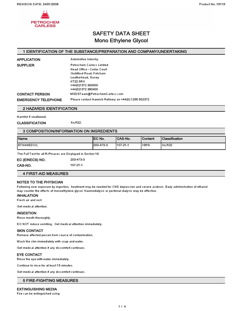 Meg MSDS | PDF | Chemistry | Nature