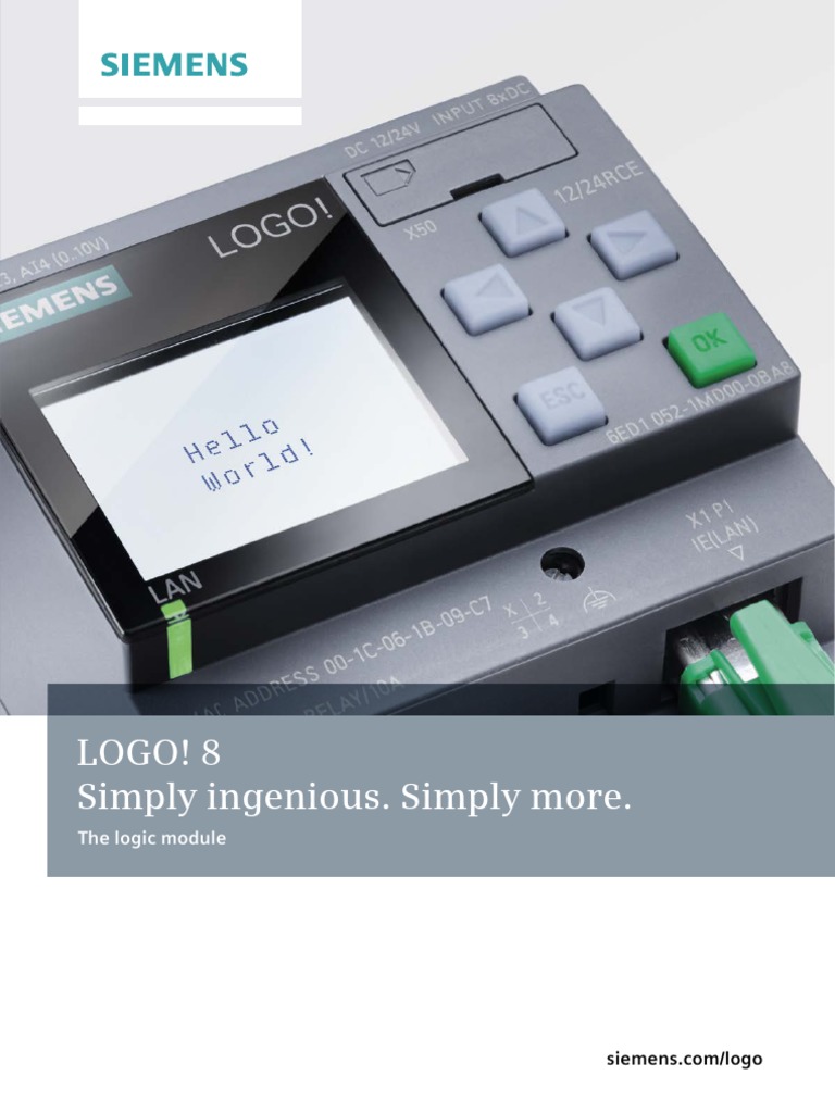 Logo! 8 Simply Ingenious. Simply More.: The Logic Module | PDF | Power ...
