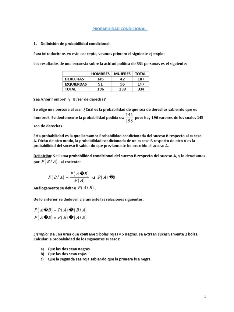 Probavilidad Condicional y Teorema de Multiplicacion de Probavilidades ...